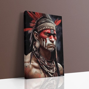 Puerto Rico Wall Art Taino Warrior Painting Latino Art Large Painting ...