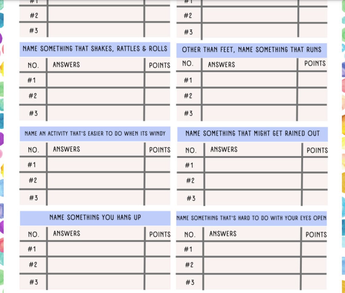 Family Feud Game - Any Occasion - Etsy