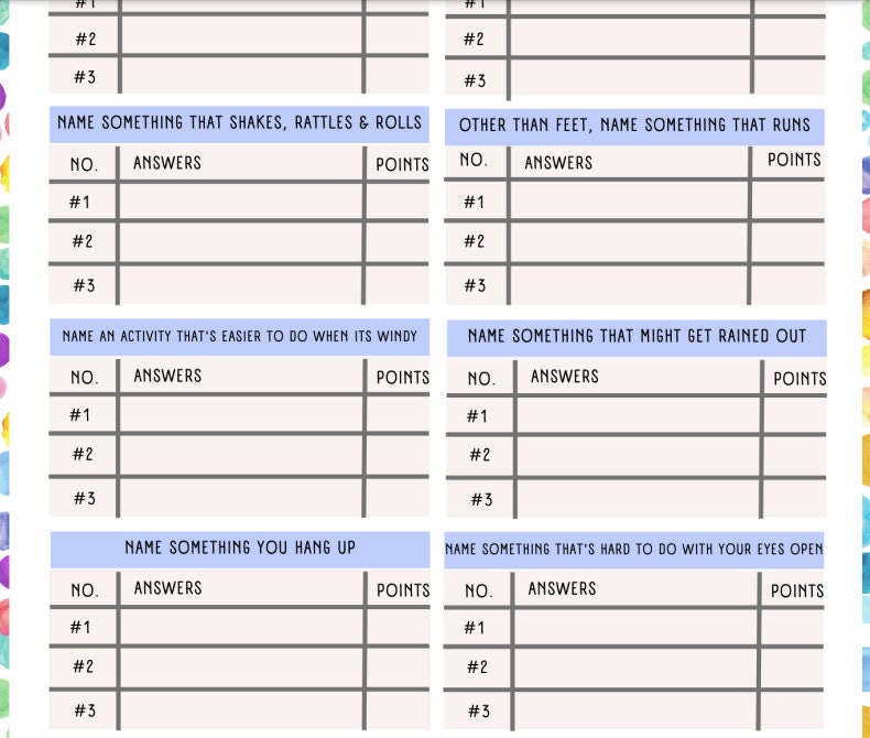 Family Feud Game - Any Occasion - Etsy