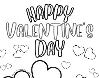 Valentine's Day Coloring Page, I Love You, Fun Coloring Page, Valentine ...