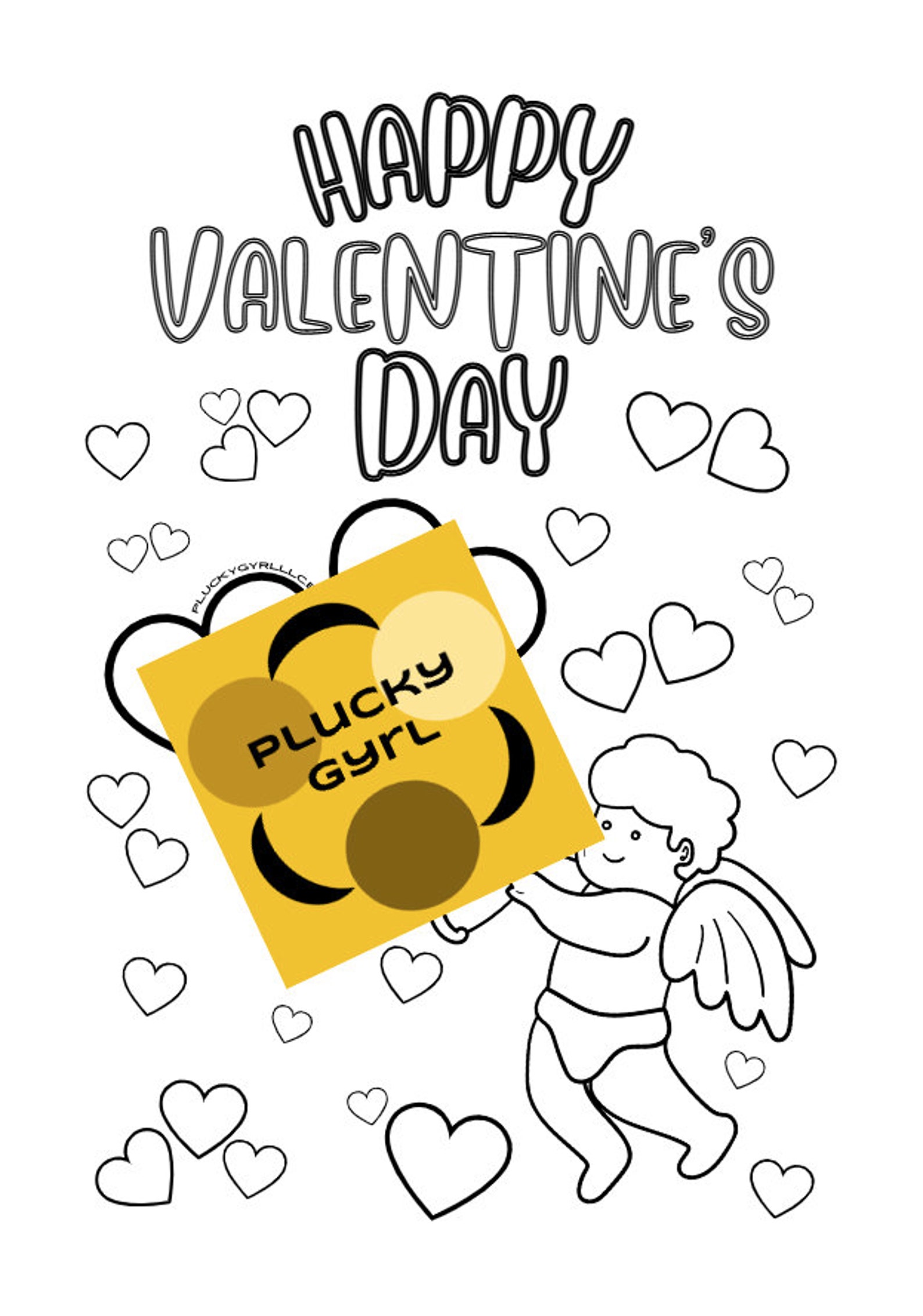 Valentine's Day Cupid Coloring Page - Etsy