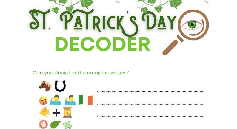 St. Patrick's Day Emoji Decoder - Etsy