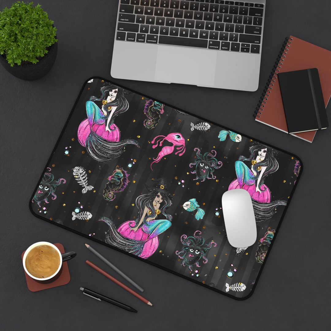 Dark Mermaid Mouse Pad, Unique Mermaid Gifts, Halloween Mermaid Desk ...