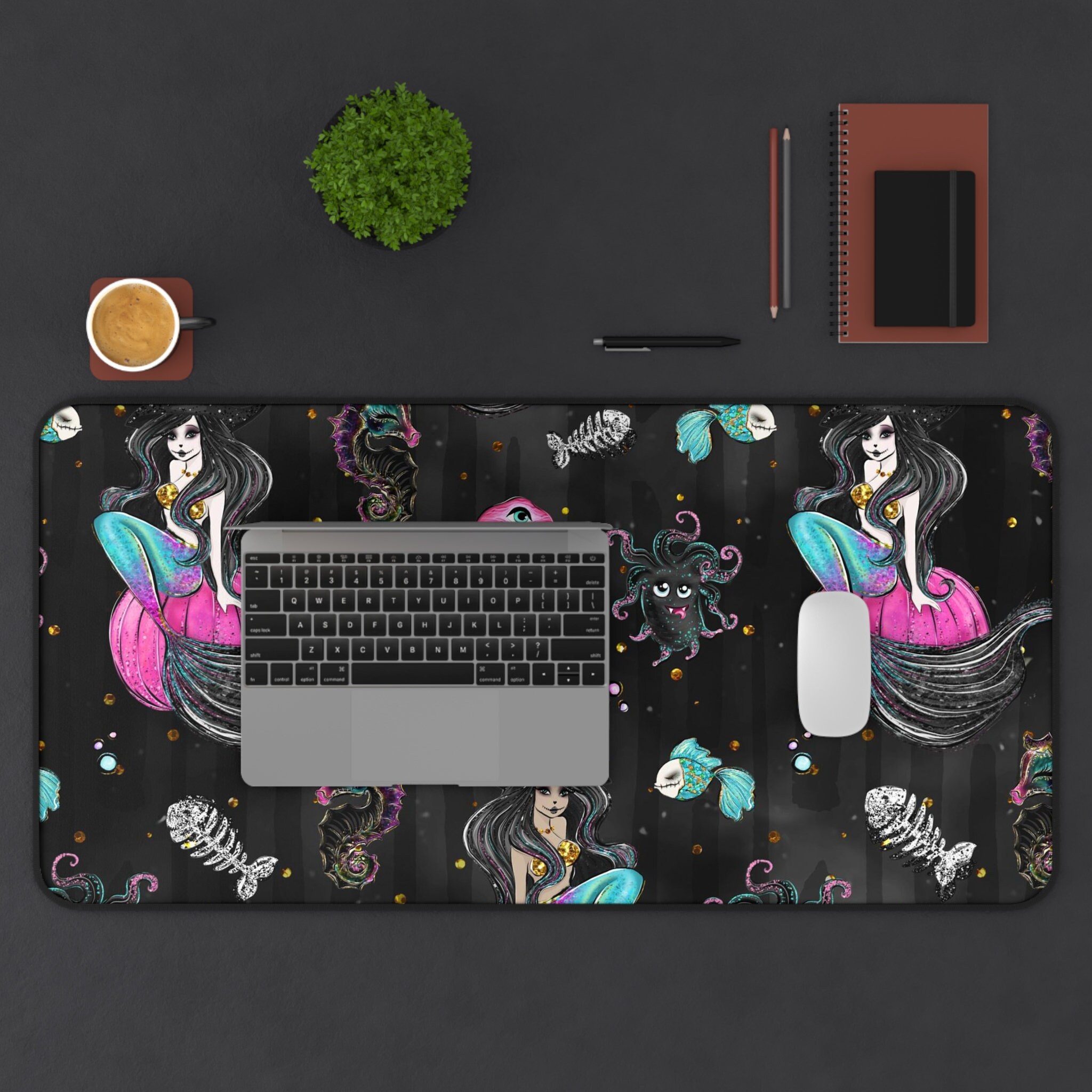 Dark Mermaid Mouse Pad, Unique Mermaid Gifts, Halloween Mermaid Desk ...