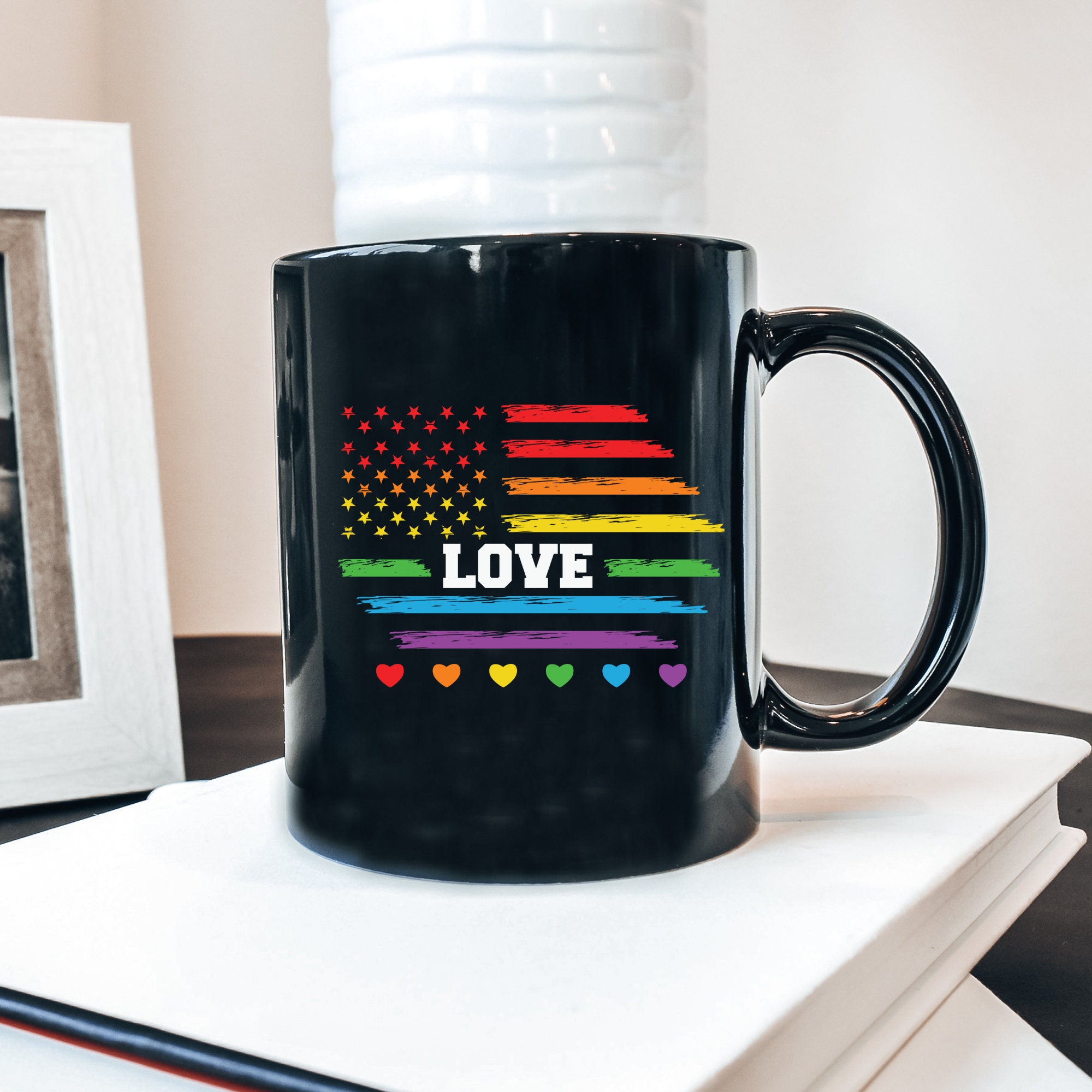 Rainbow Flag Coffee Mug Lgbtq Gay Pride T Lgbtq Ally Rainbow