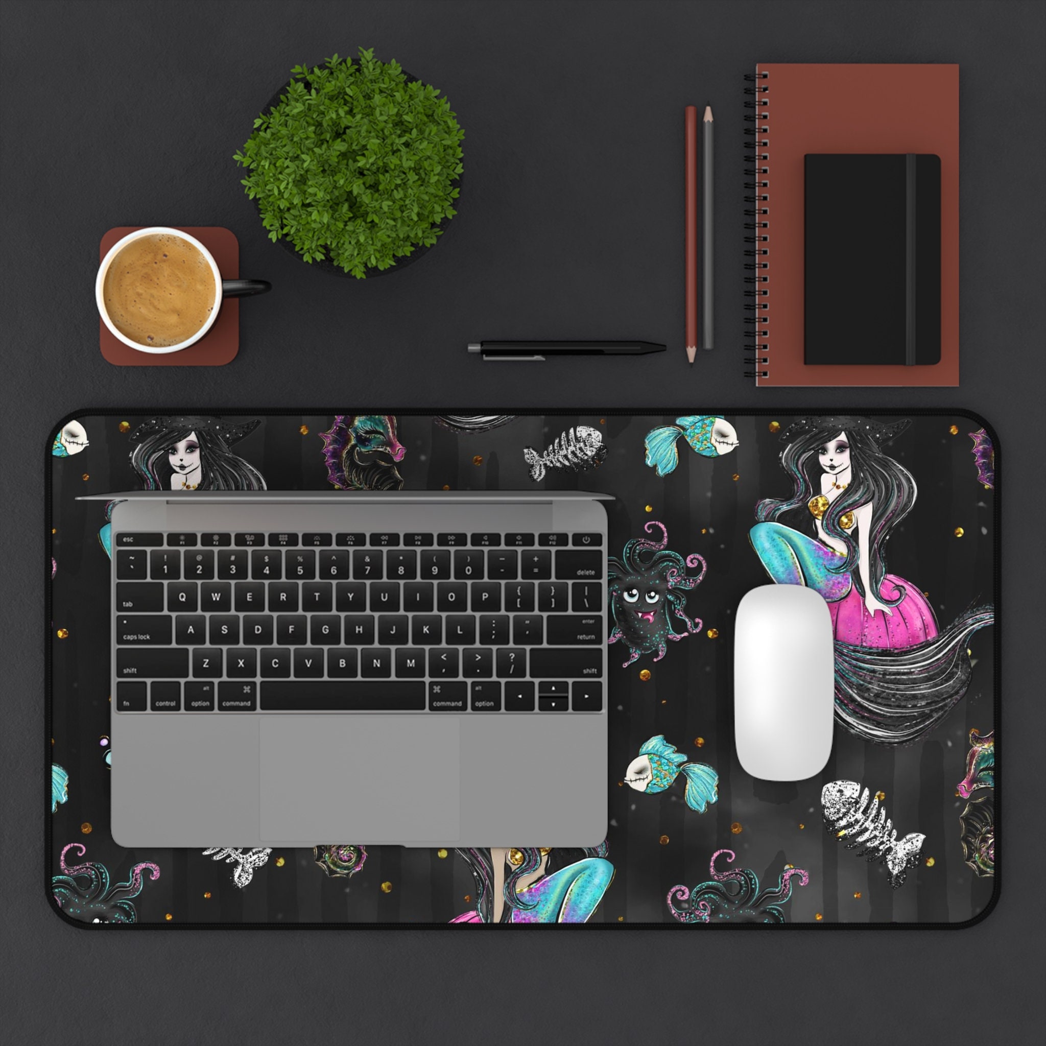 Dark Mermaid Mouse Pad, Unique Mermaid Gifts, Halloween Mermaid Desk ...
