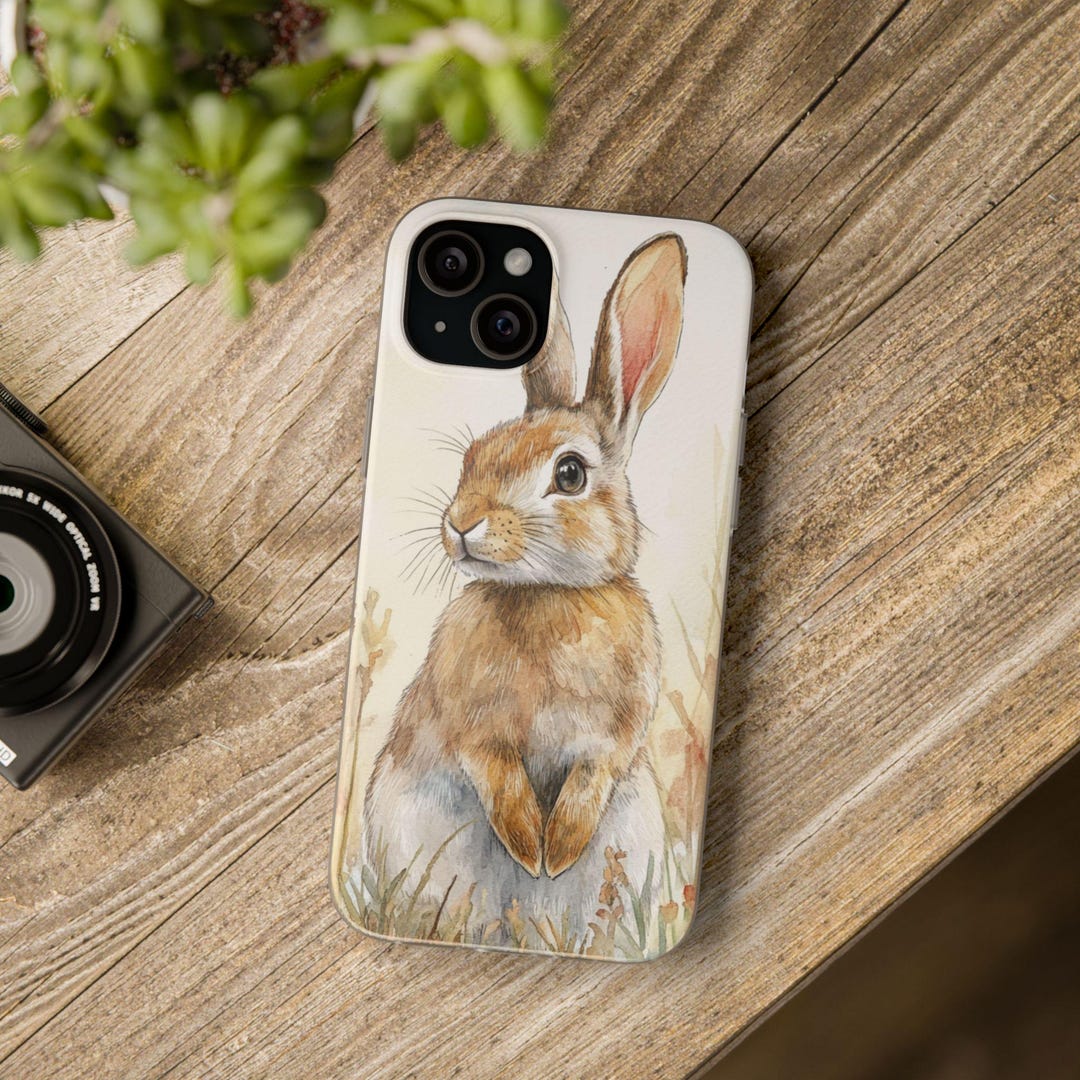 Cute Bunny Phone Case, Rabbit iPhone 16 Pro 15 14 13 12 Mini 11 X XR XS ...
