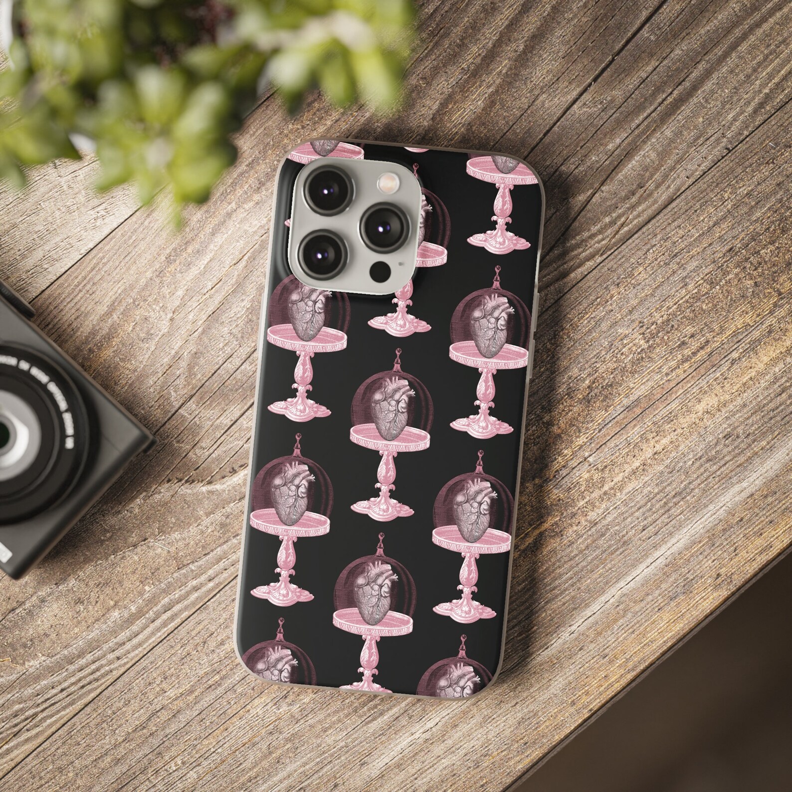 Gothic Anatomical Heart iPhone 14 Case, Skeleton Pink Phone Case, Love ...