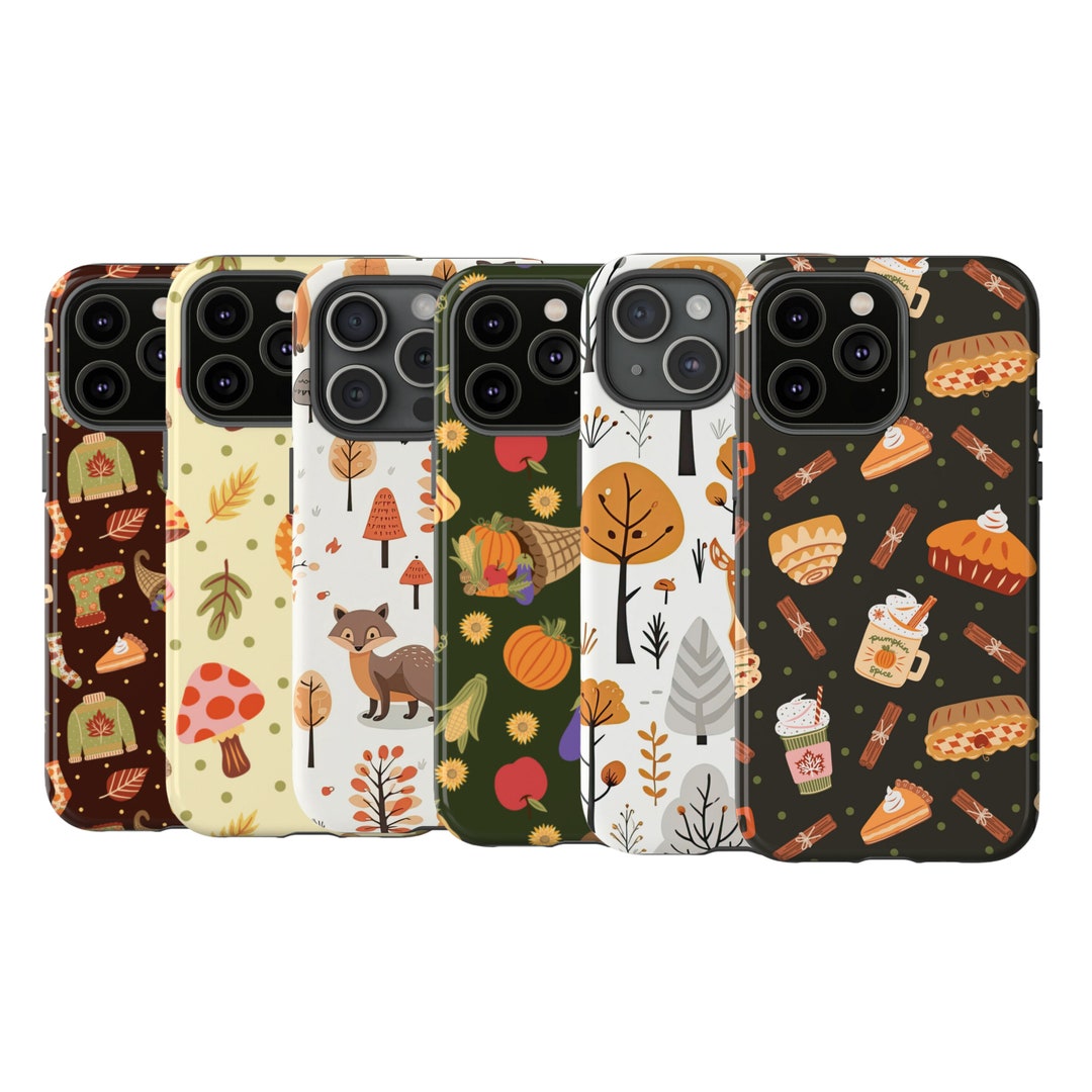 Autumn iPhone 15 Pro Max Case, Brown Orange Fall iPhone Cover, Pumpkin ...