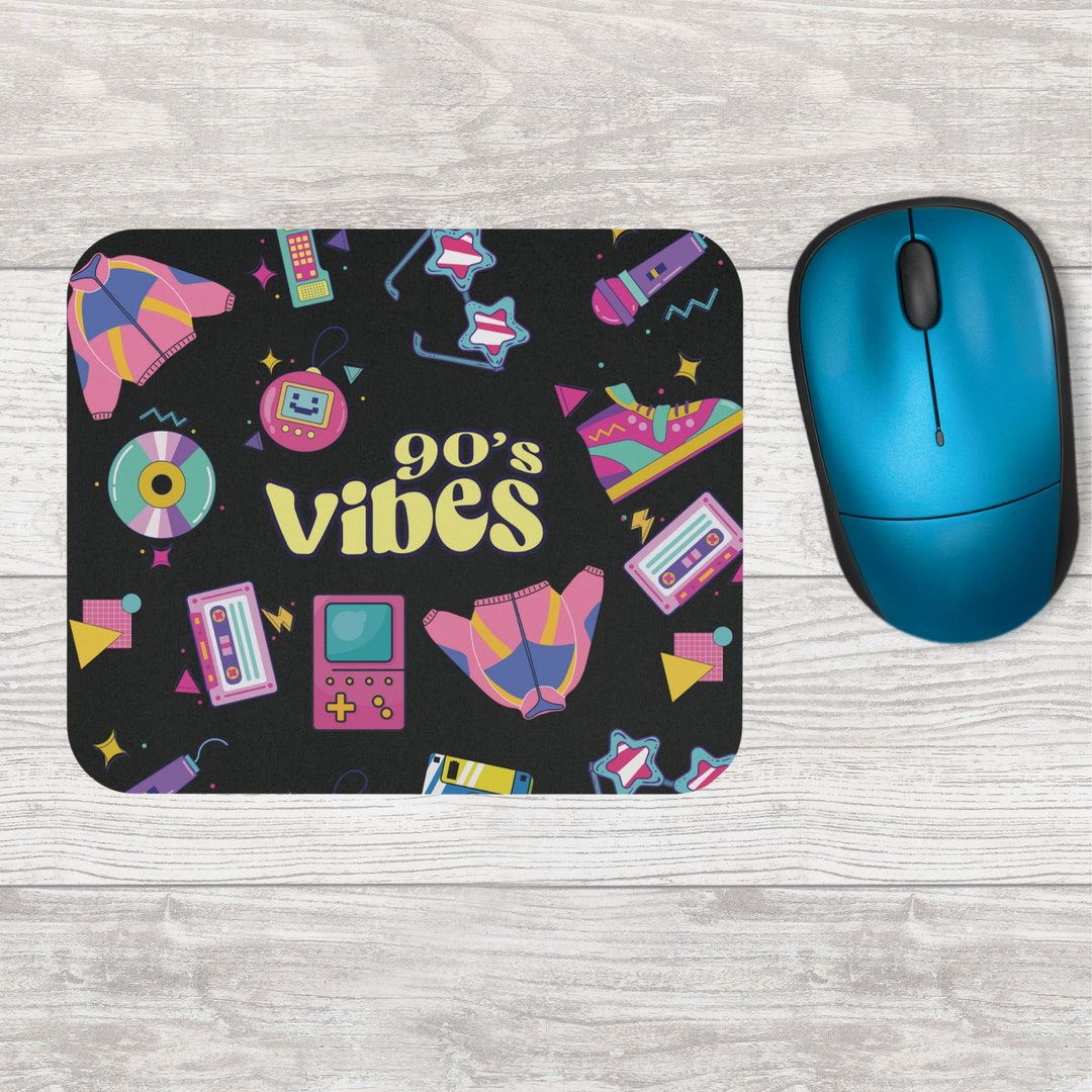 90's Vibe Mouse Pad, Retro 1990, Office Gift Exchange, Arcade Desk Mat ...