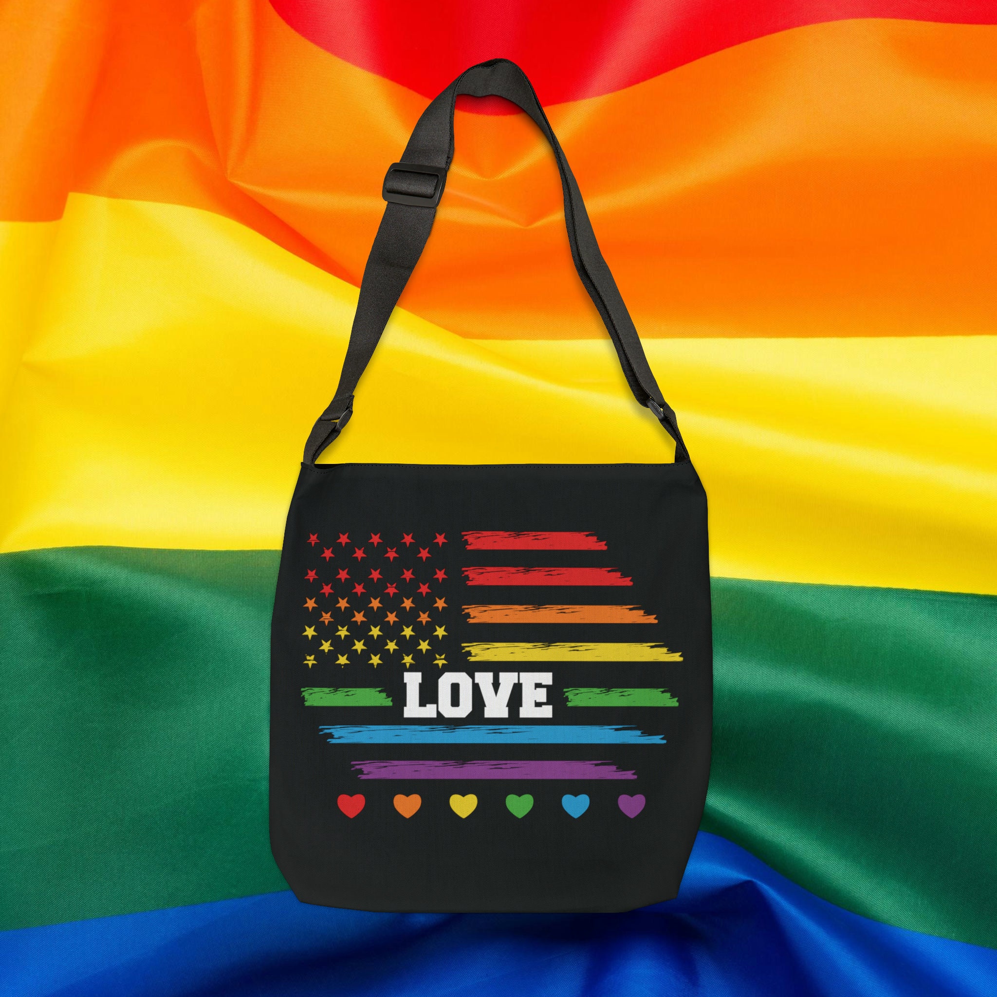 Pride Flag Tote Bag, Lgbtq Adjustable Bag, Pride Friend Gift, Love is ...