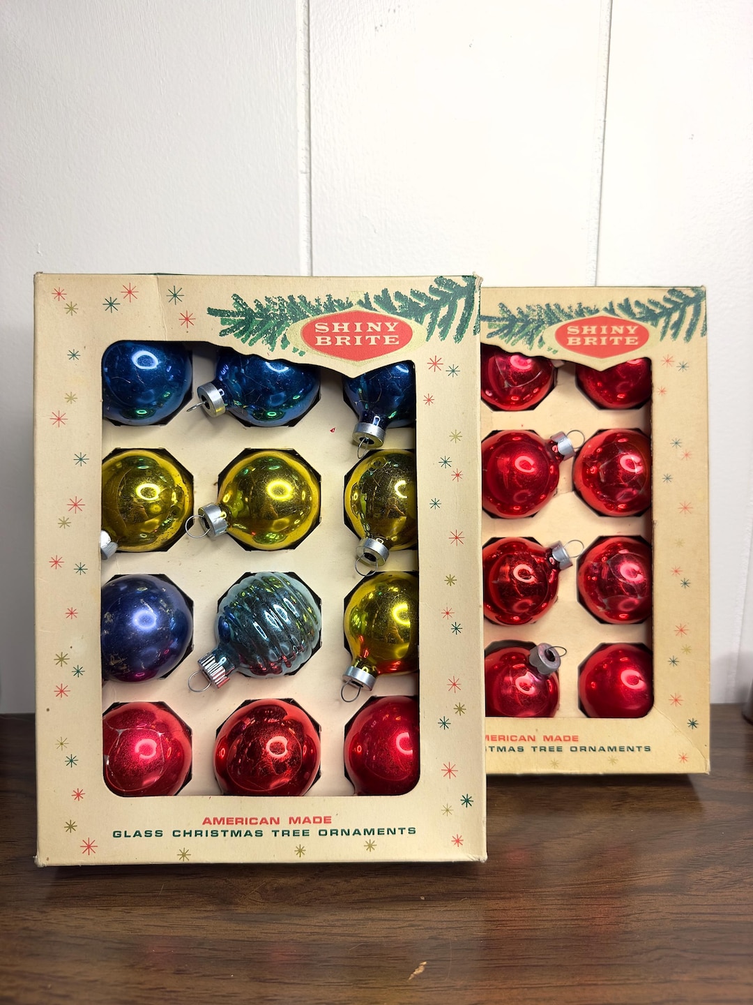 Vintage Mid Century Shiny Brite Christmas Tree Ornaments - Etsy