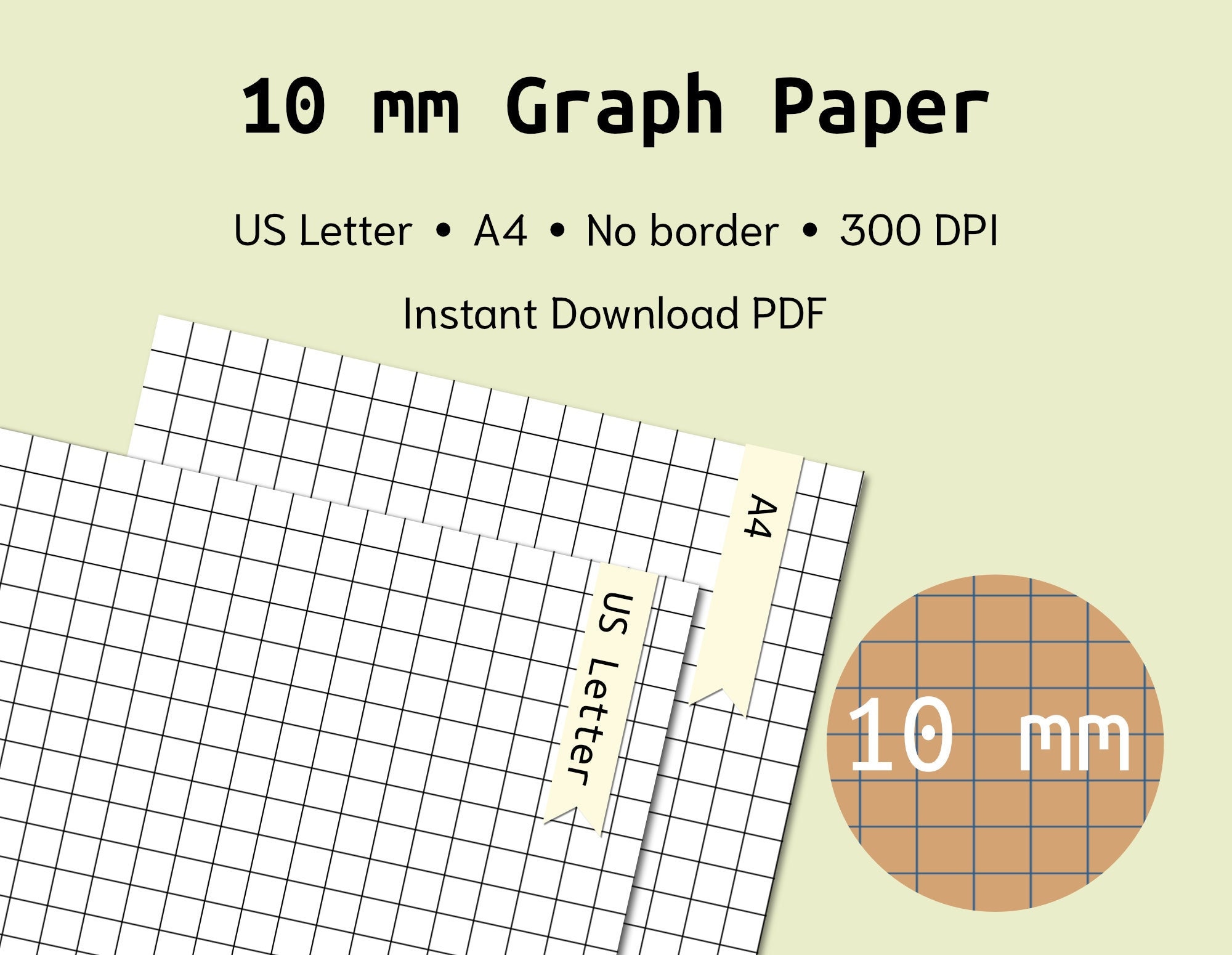 10 Mm Graph Paper PDF - Etsy