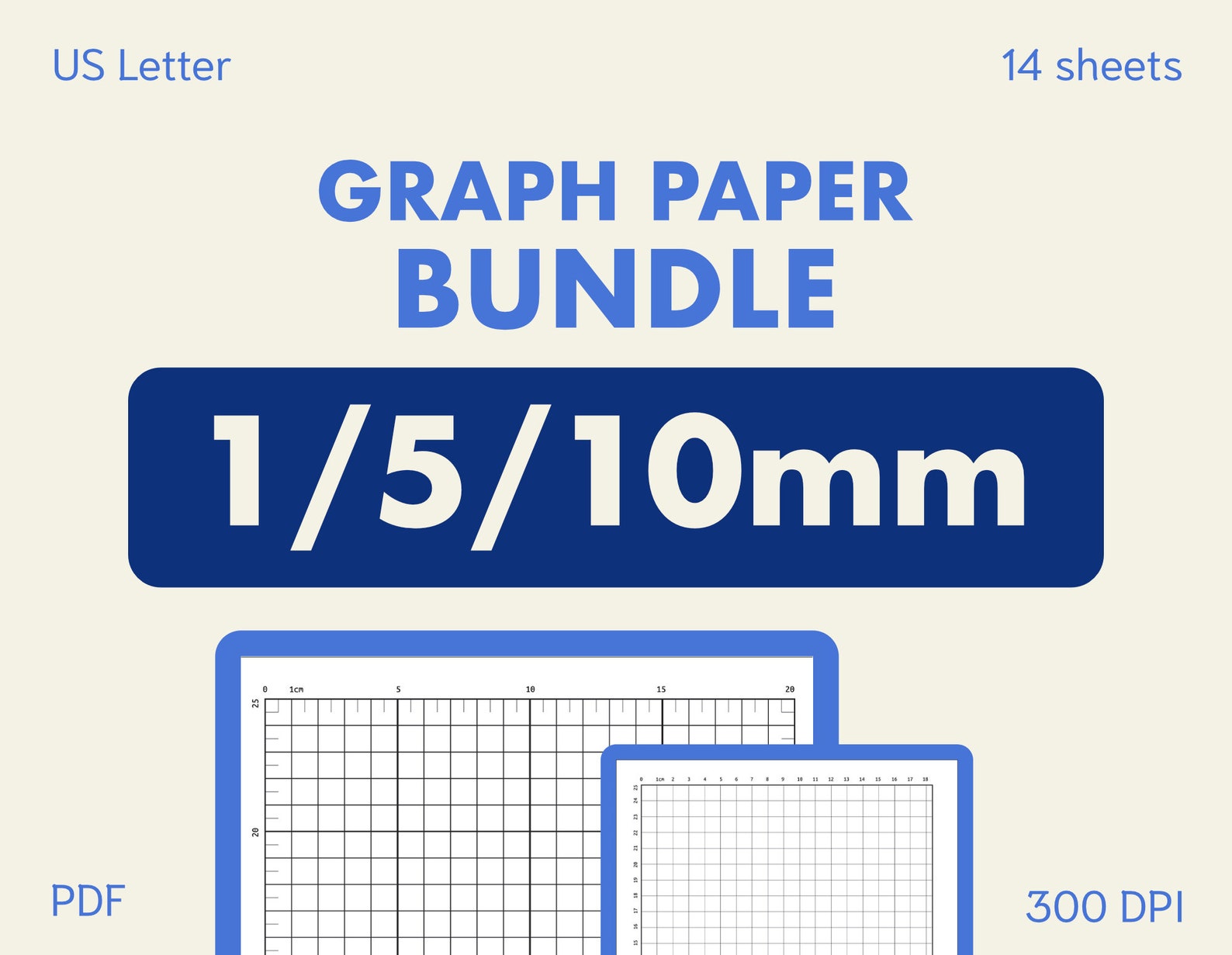 1mm / 5mm / 10mm Graph Paper Downloadable PDF - Etsy