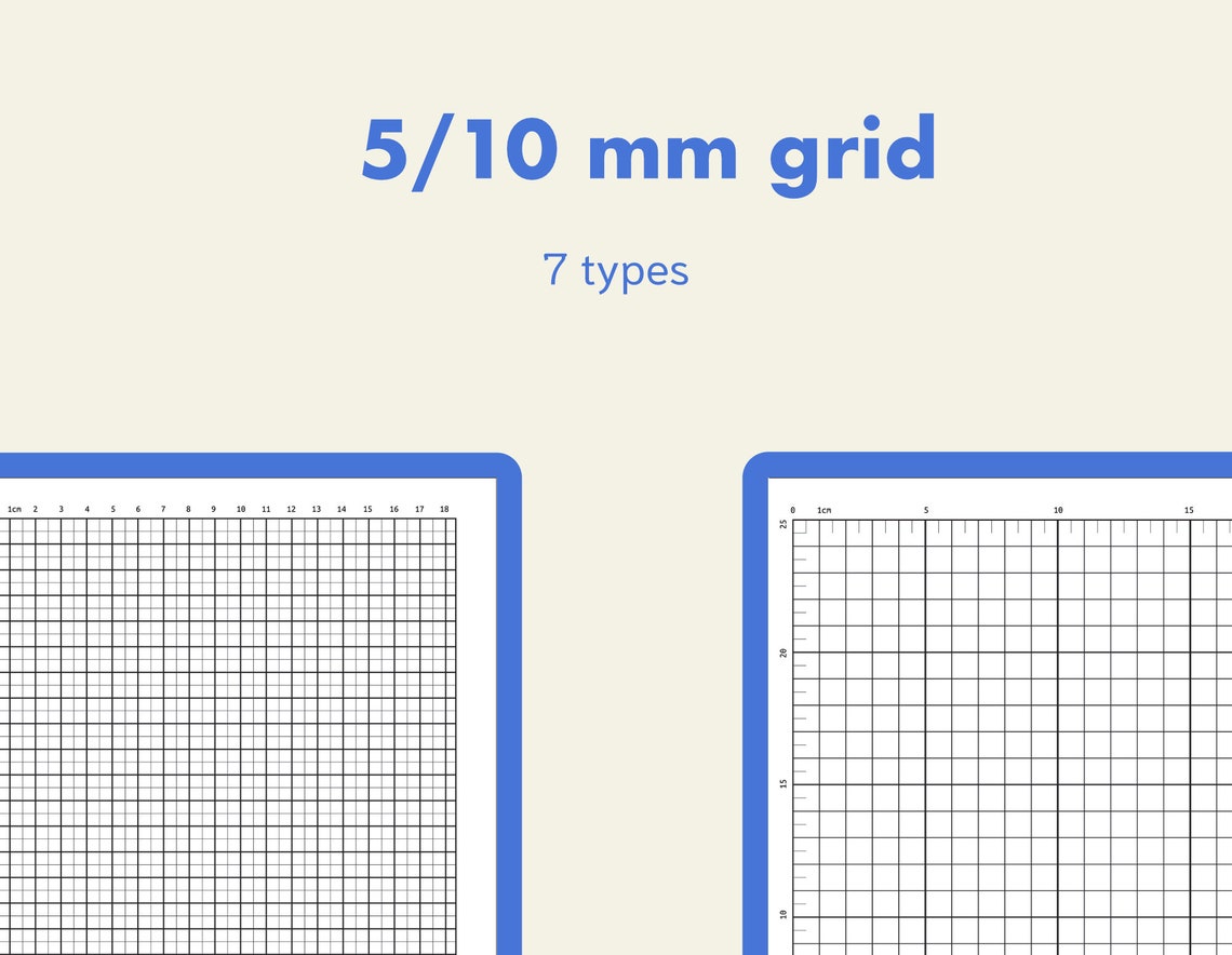 1mm / 5mm / 10mm Graph Paper Downloadable PDF - Etsy