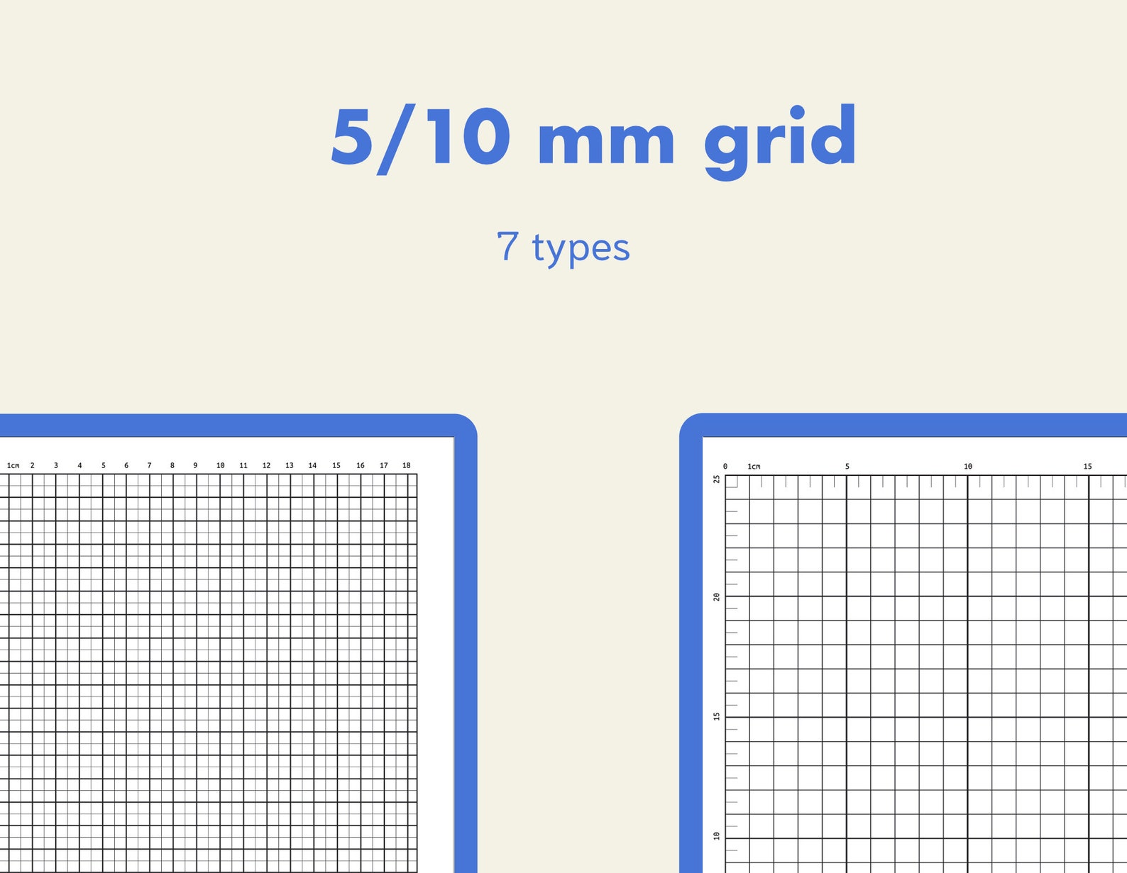 1mm / 5mm / 10mm Graph Paper Downloadable PDF - Etsy