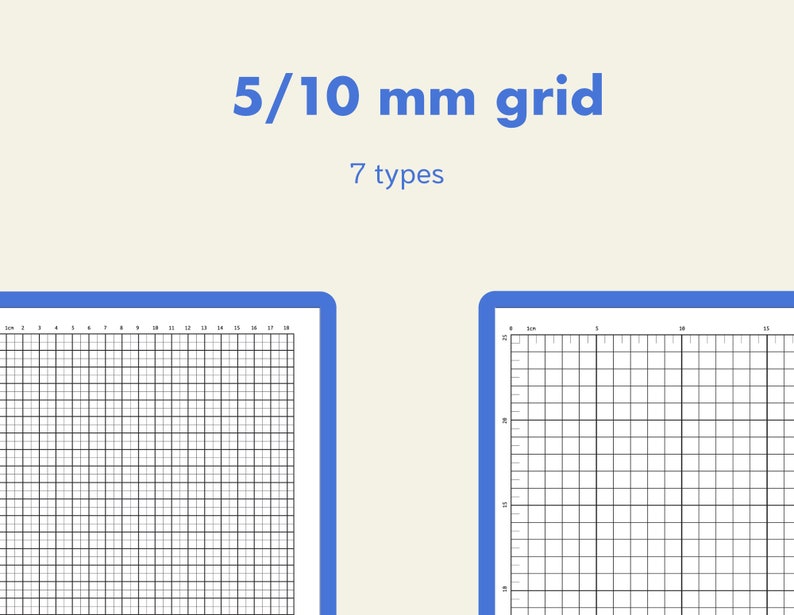 1mm / 5mm / 10mm Graph Paper Downloadable PDF - Etsy