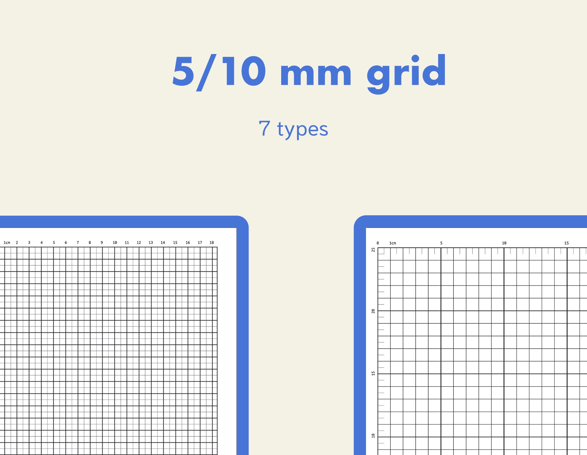 1mm / 5mm / 10mm Graph Paper Downloadable PDF - Etsy