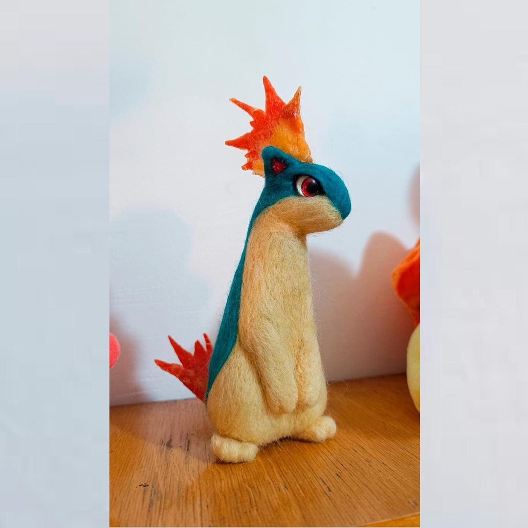 Quilava Figure Plushie Pokemon Handmade Needle Felted - Etsy