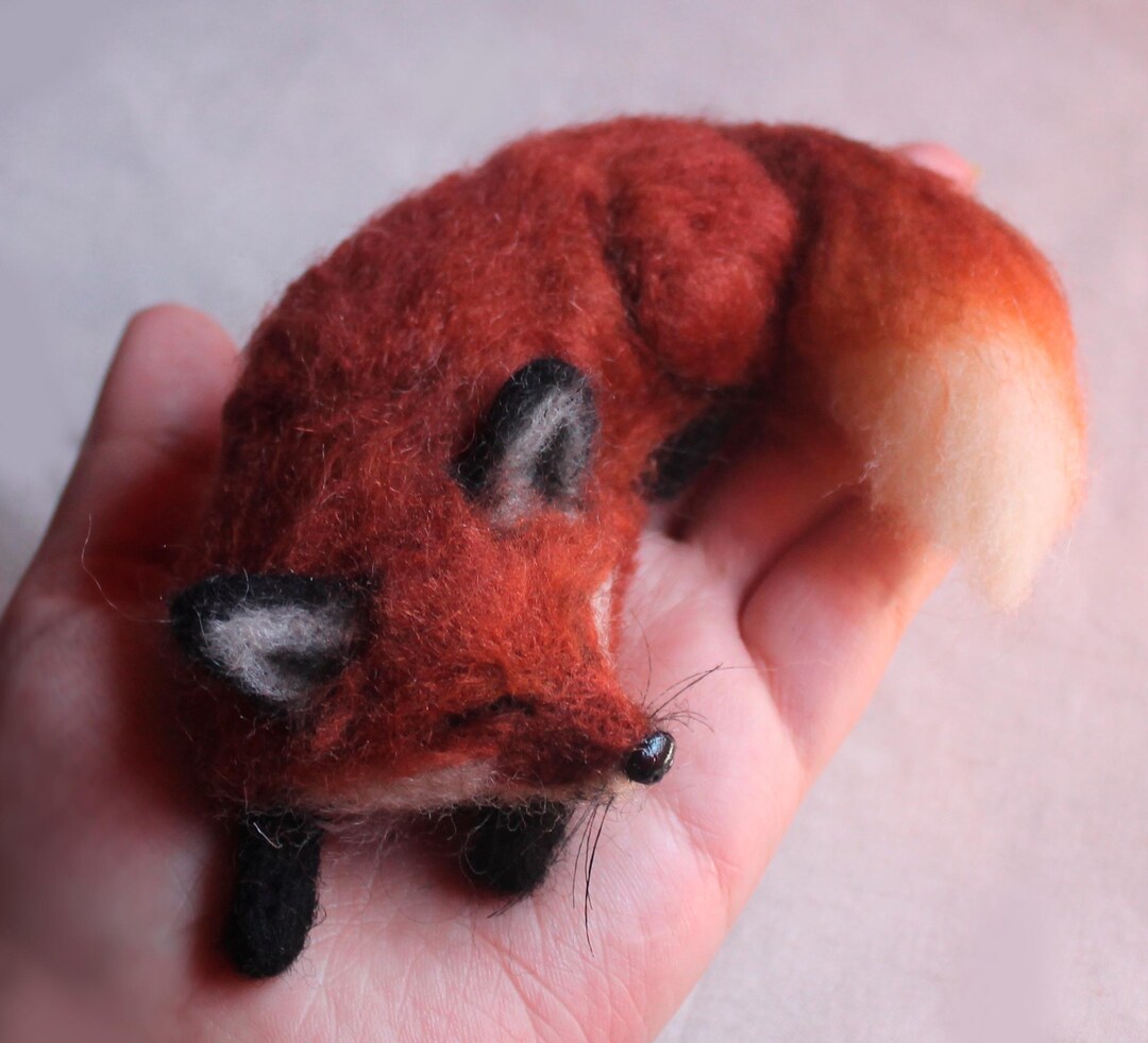 Red Fox Figure Sleeping Fox Soft Sculpture Handmade Needle Felted - Etsy