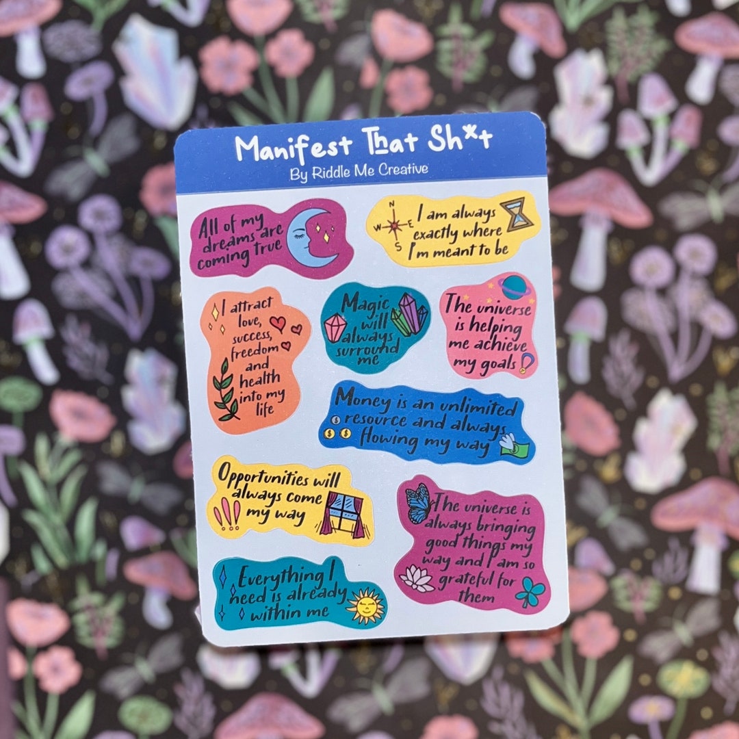 Manifest That Sht Sticker Sheet Scrapbook/bullet Journal Stickers ...