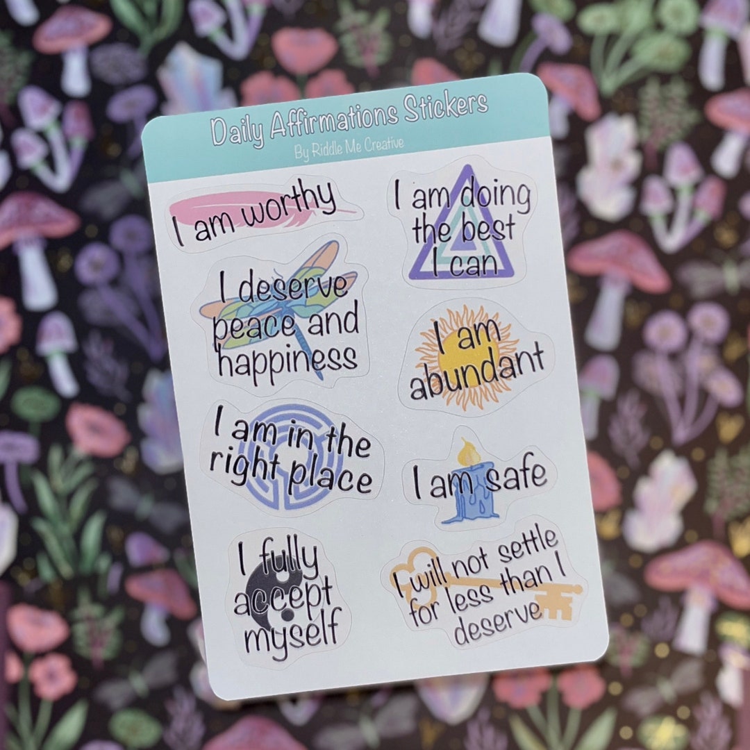 Daily Affirmations Sticker Sheet - Scrapbook/bullet Journal Stickers ...