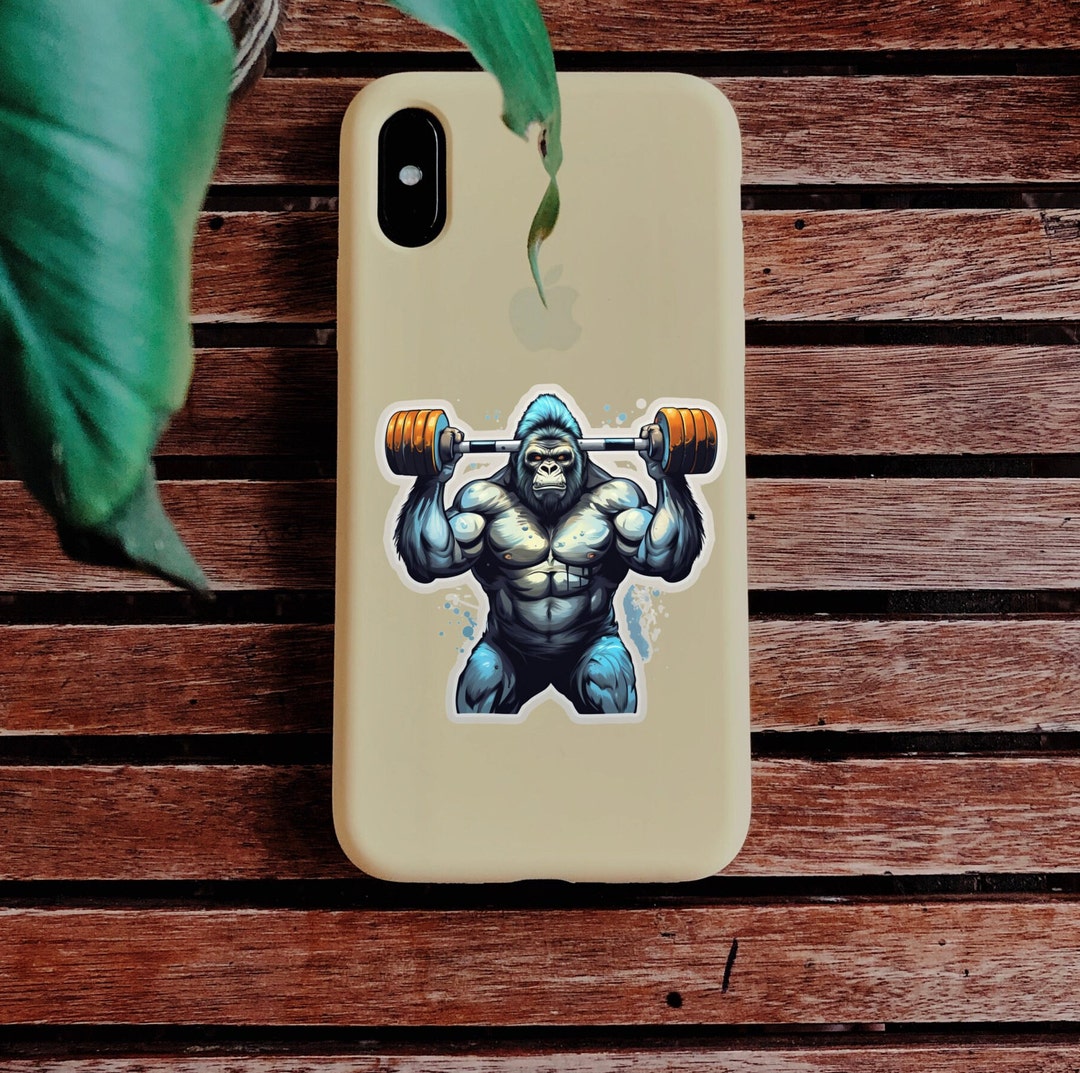 Gorilla Sticker Barbell Sticker Gift for Gym Animal Lover Sticker ...