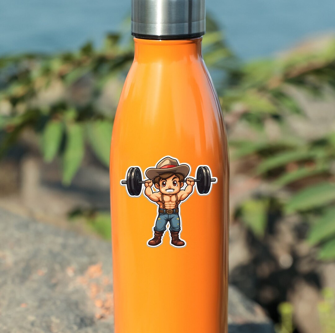 Cowboy Barbell Sticker Kiss-cut Stickers Crossfit Sticker Weightlifting ...