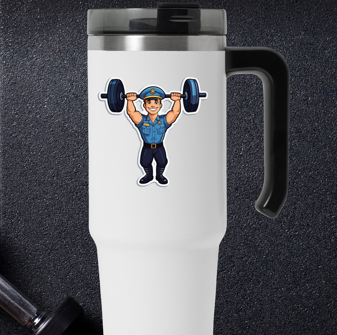 Cop Barbell Sticker Kiss-cut Stickers Crossfit Sticker Weightlifting ...