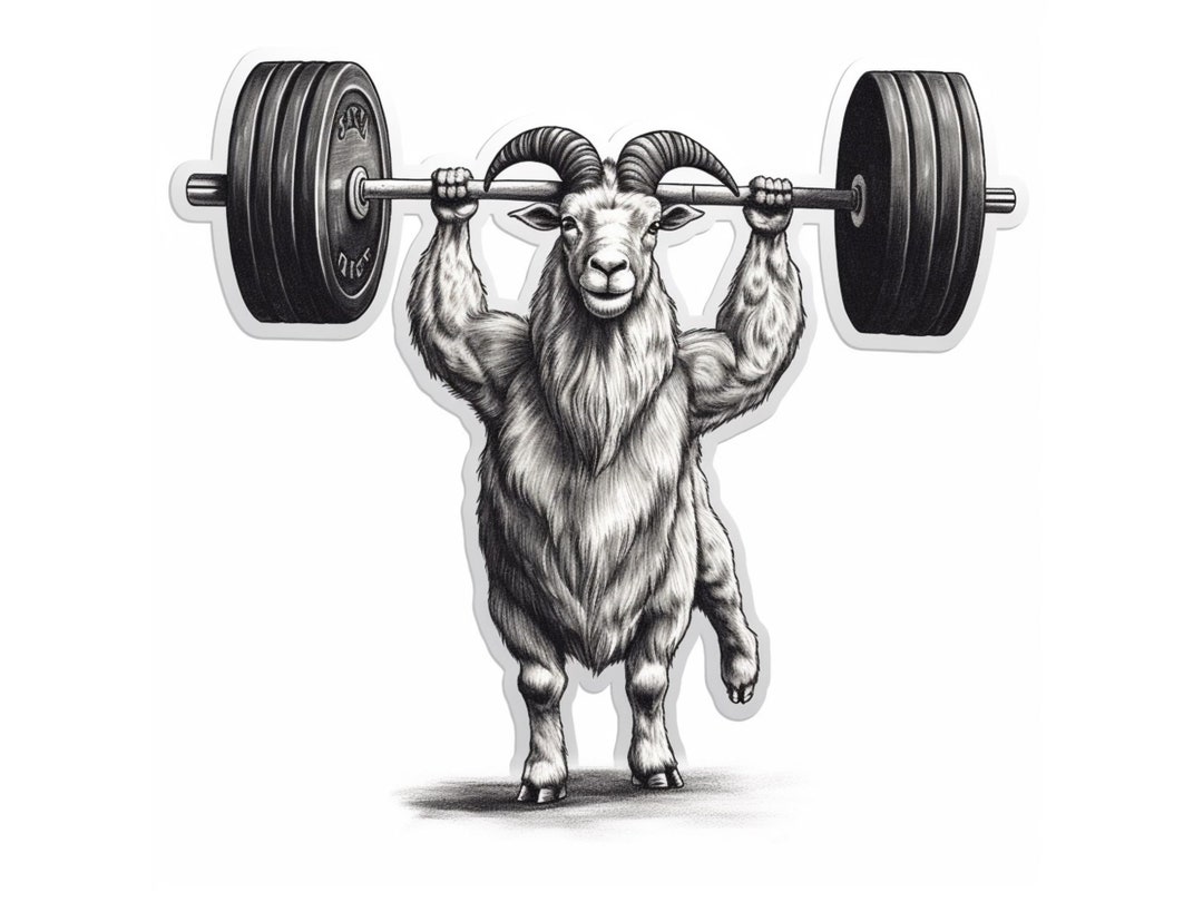 Funny Goat Sticker Lifting for Goat Lover Lifting Barbell Sticker ...
