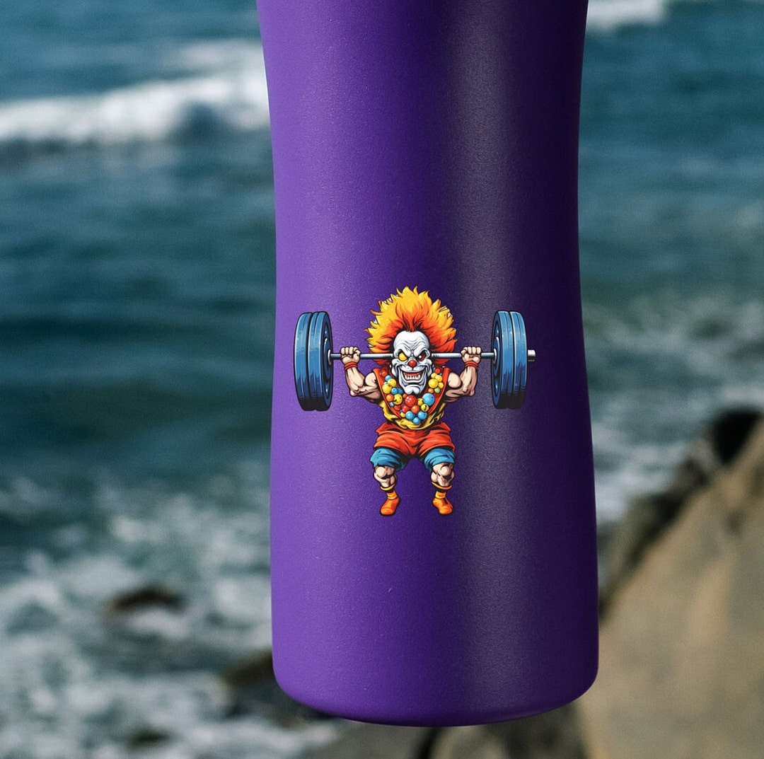 Clown Sticker Scary Clown Barbell Sticker Kiss-cut Stickers Halloween ...