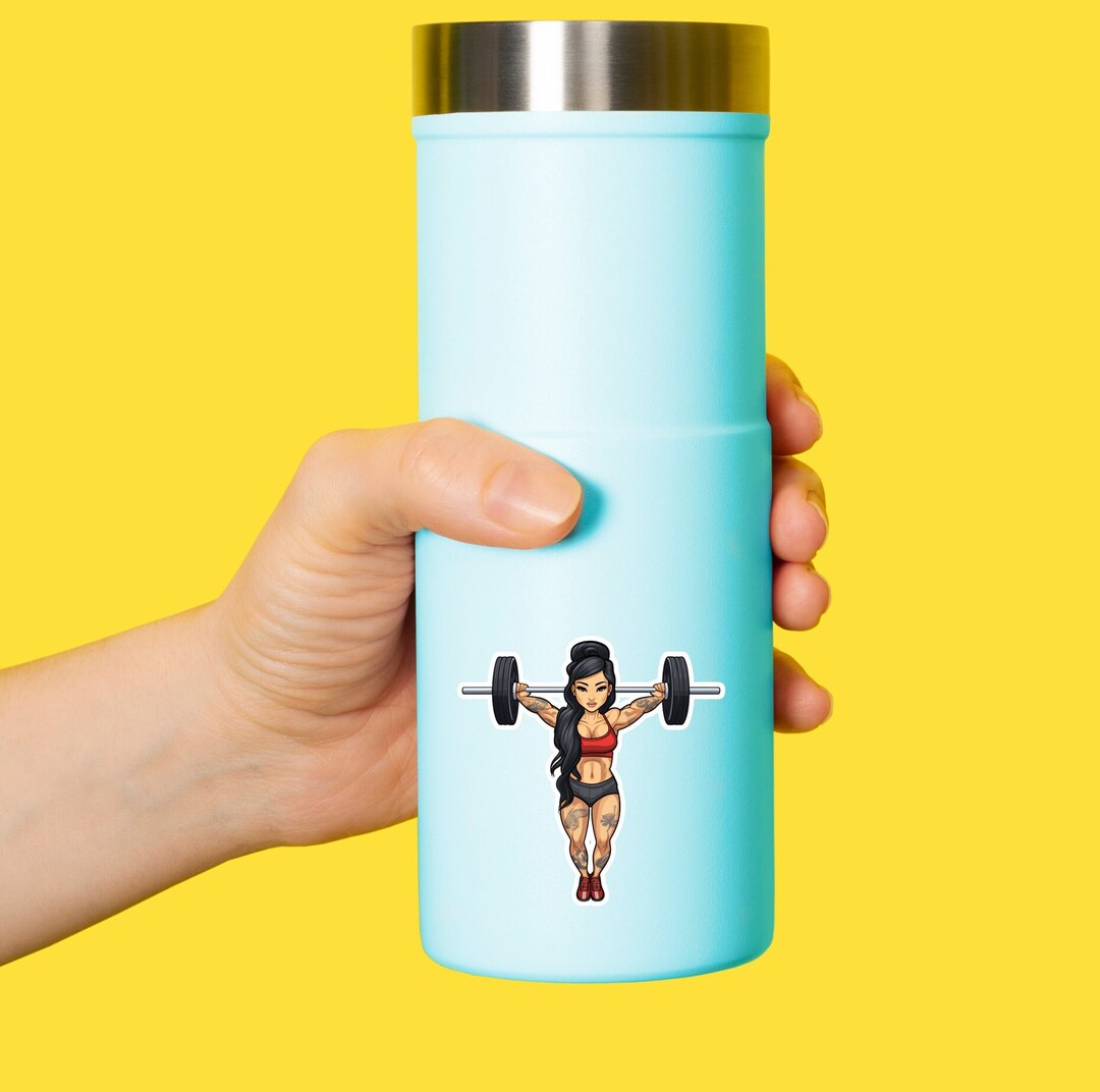 Tattoo Lady Barbell Vinyl Sticker, Gym Lover Decal - Etsy