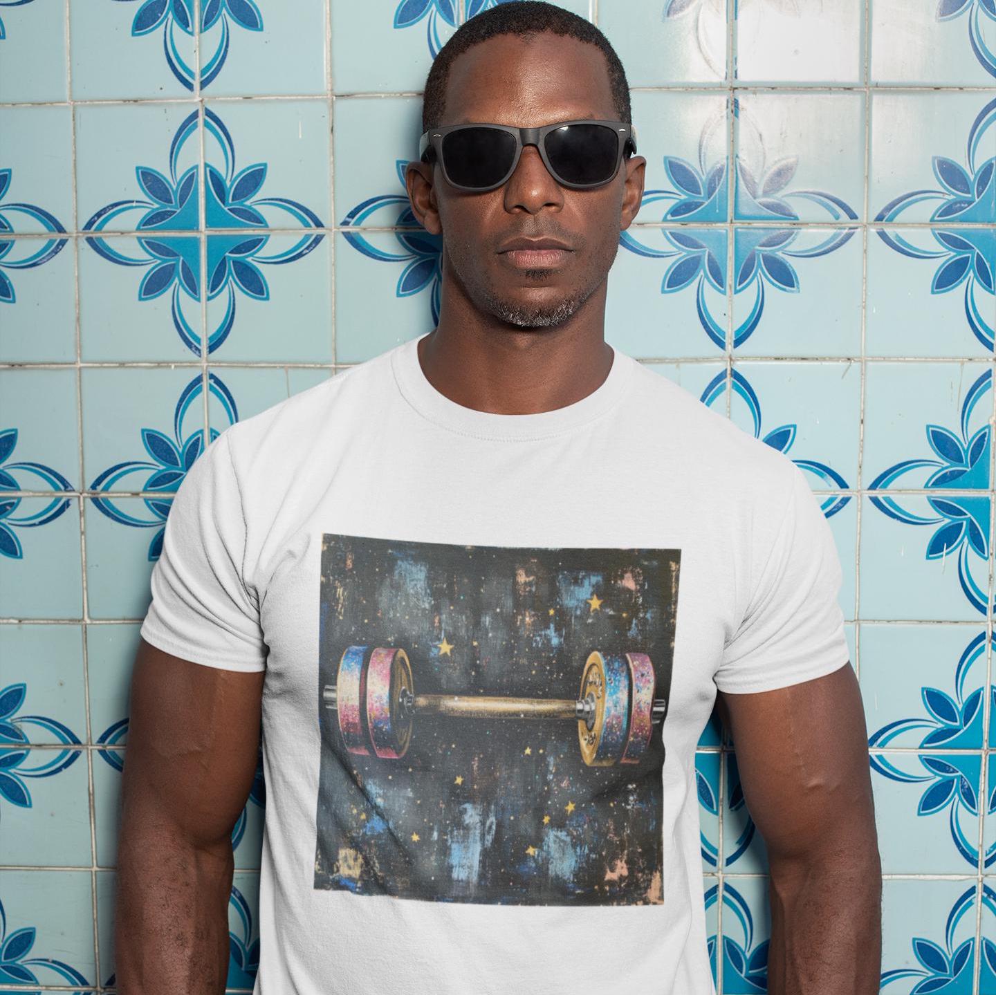Graphic Barbell T-shirt, Full Print Graphic Shirts, Gym Style Gifts ...