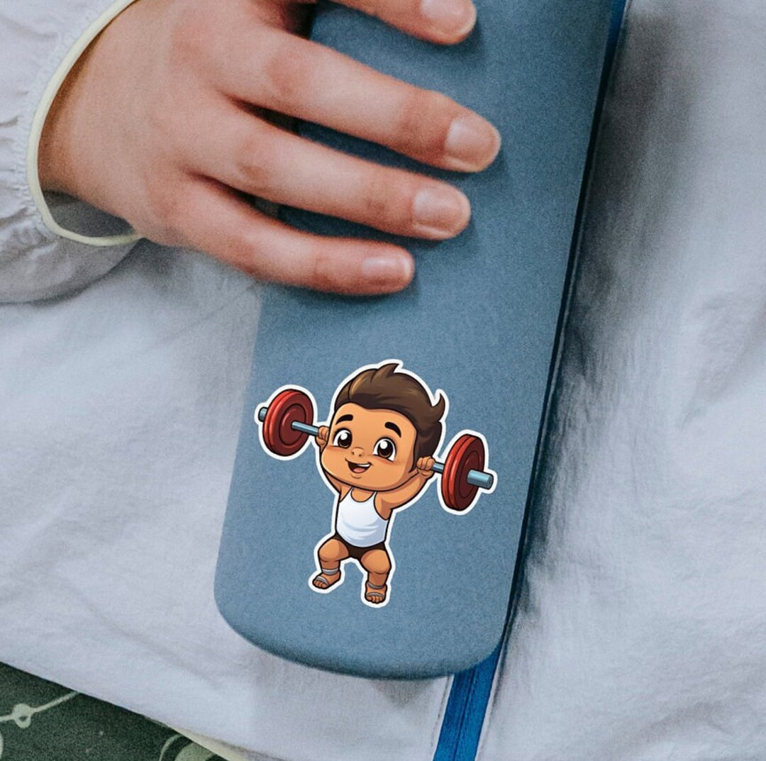 Baby Barbell Sticker, Vinyl Workout Decal - Etsy