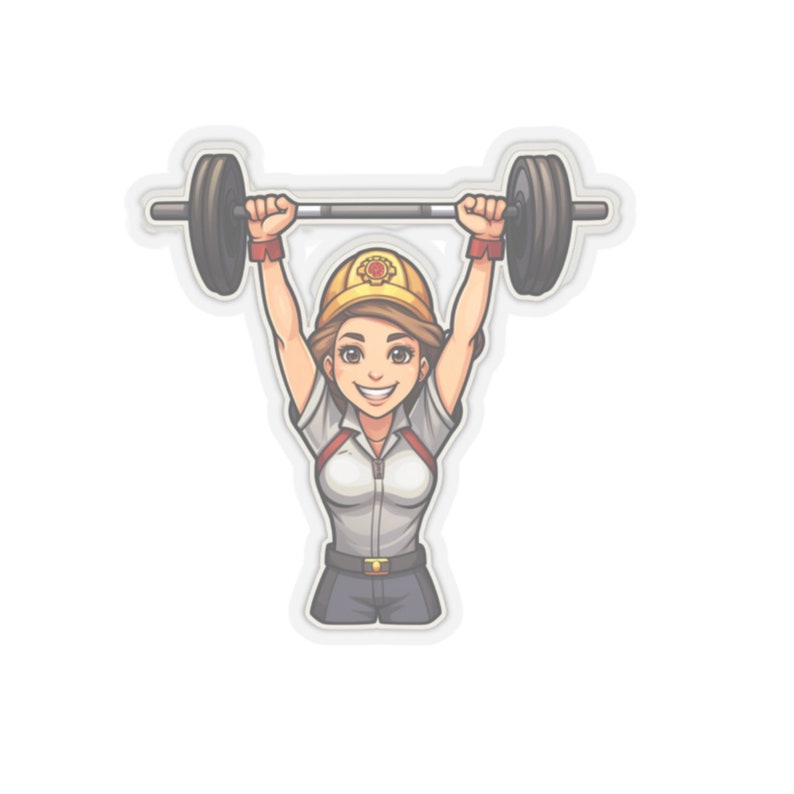 Firefighter Barbell Sticker Kiss-cut Stickers Crossfit Sticker ...