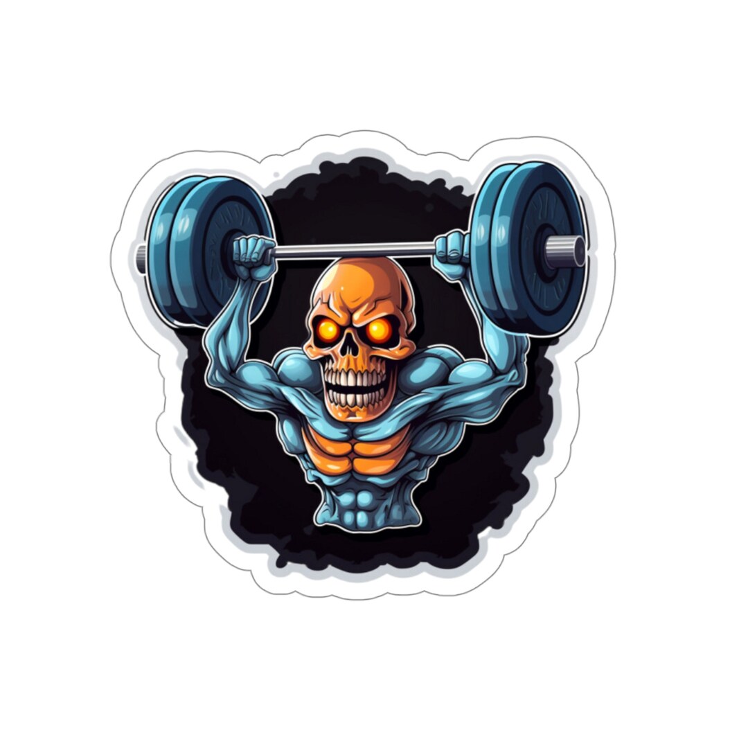 Halloween Skull Barbell Kiss-cut Stickers Crossfit Sticker ...