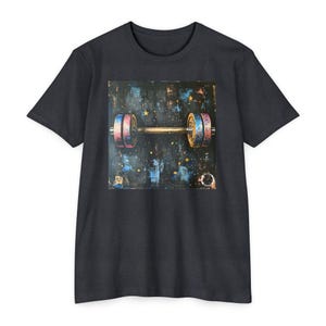 Graphic Barbell T-shirt, Full Print Graphic Shirts, Gym Style Gifts ...