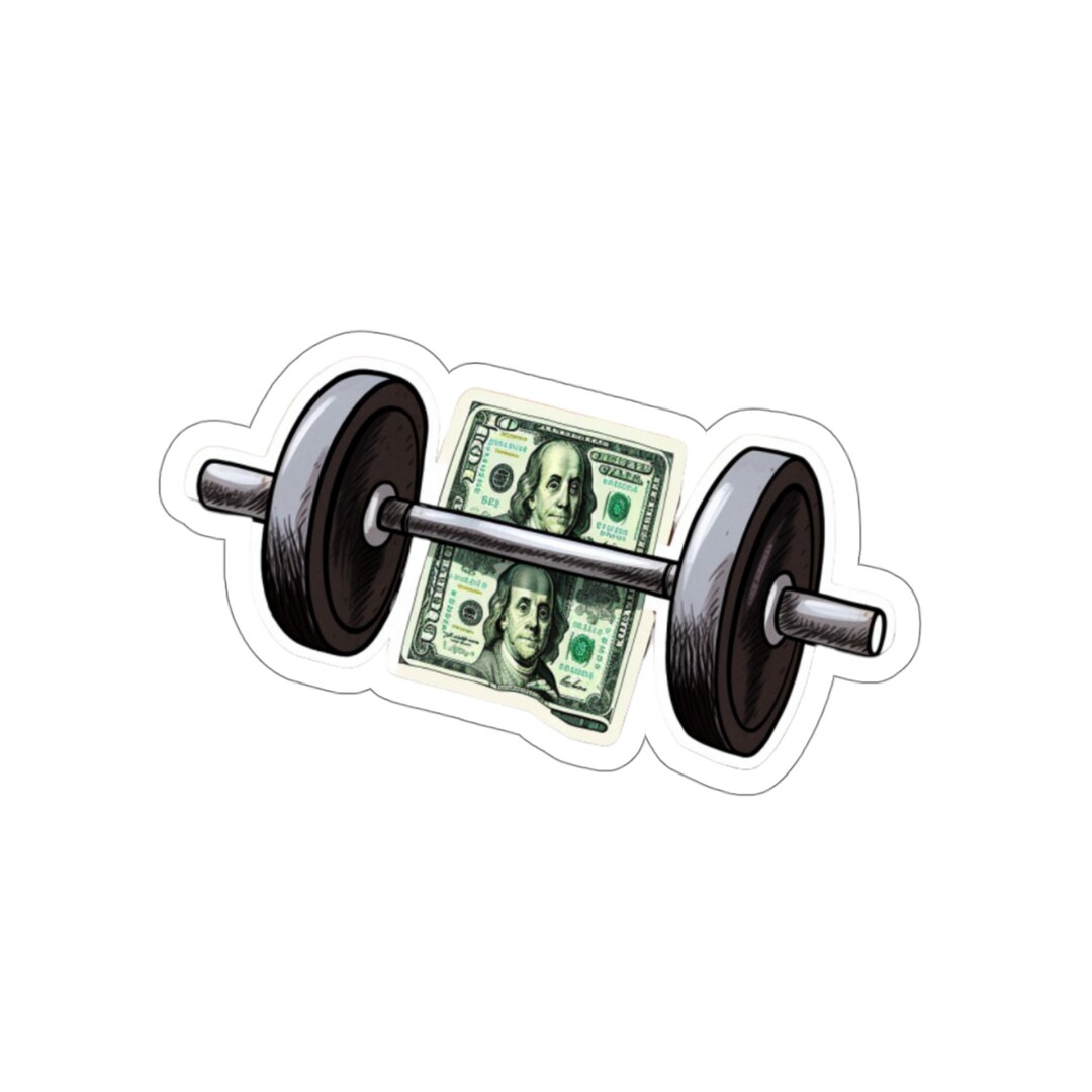 100 Dollar Bill Sticker Barbell Kiss-cut Stickers Crossfit - Etsy