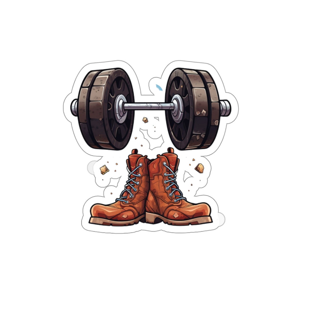 Boots and Barbell Sticker Kiss-cut Stickers Crossfit Sticker - Etsy