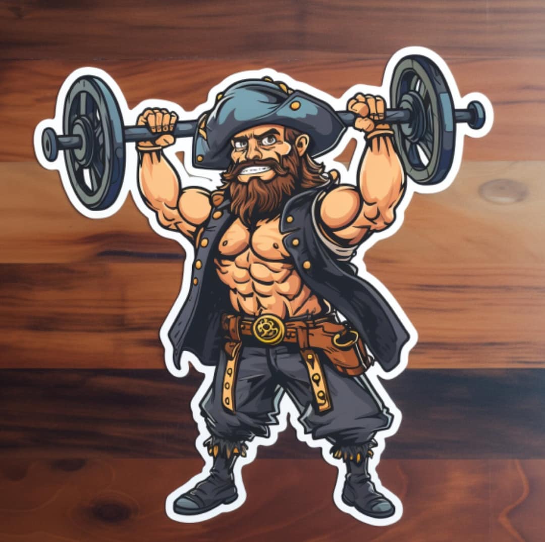 Pirate Sticker Barbell Stickers for Gym Bottle Crossfit Sticker ...