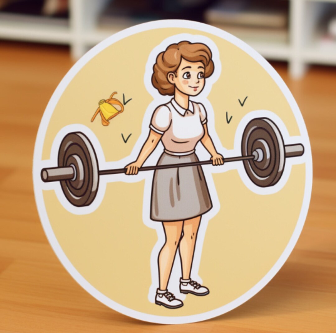 Classic Lady Barbell Sticker Kiss-cut Stickers Crossfit Sticker ...