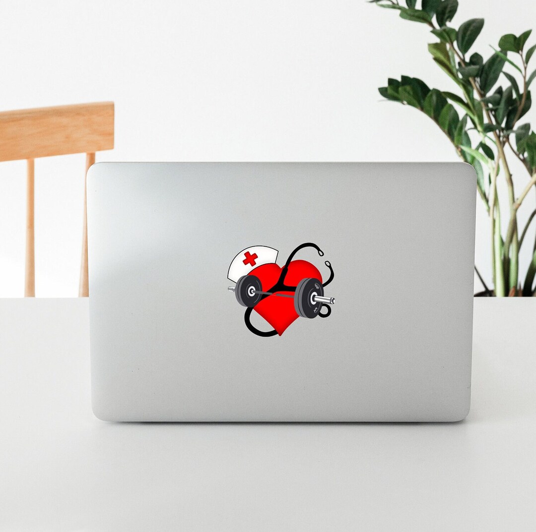 Nurse Sticker Heart Stickers Barbell Gym Gifts for Water Bottle Lap Top ...