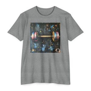 Graphic Barbell T-shirt, Full Print Graphic Shirts, Gym Style Gifts ...