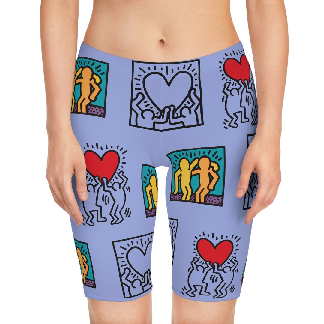 Keith Haring Bike Shorts Trendy Pop Art Leggings, Keith Haring Best ...
