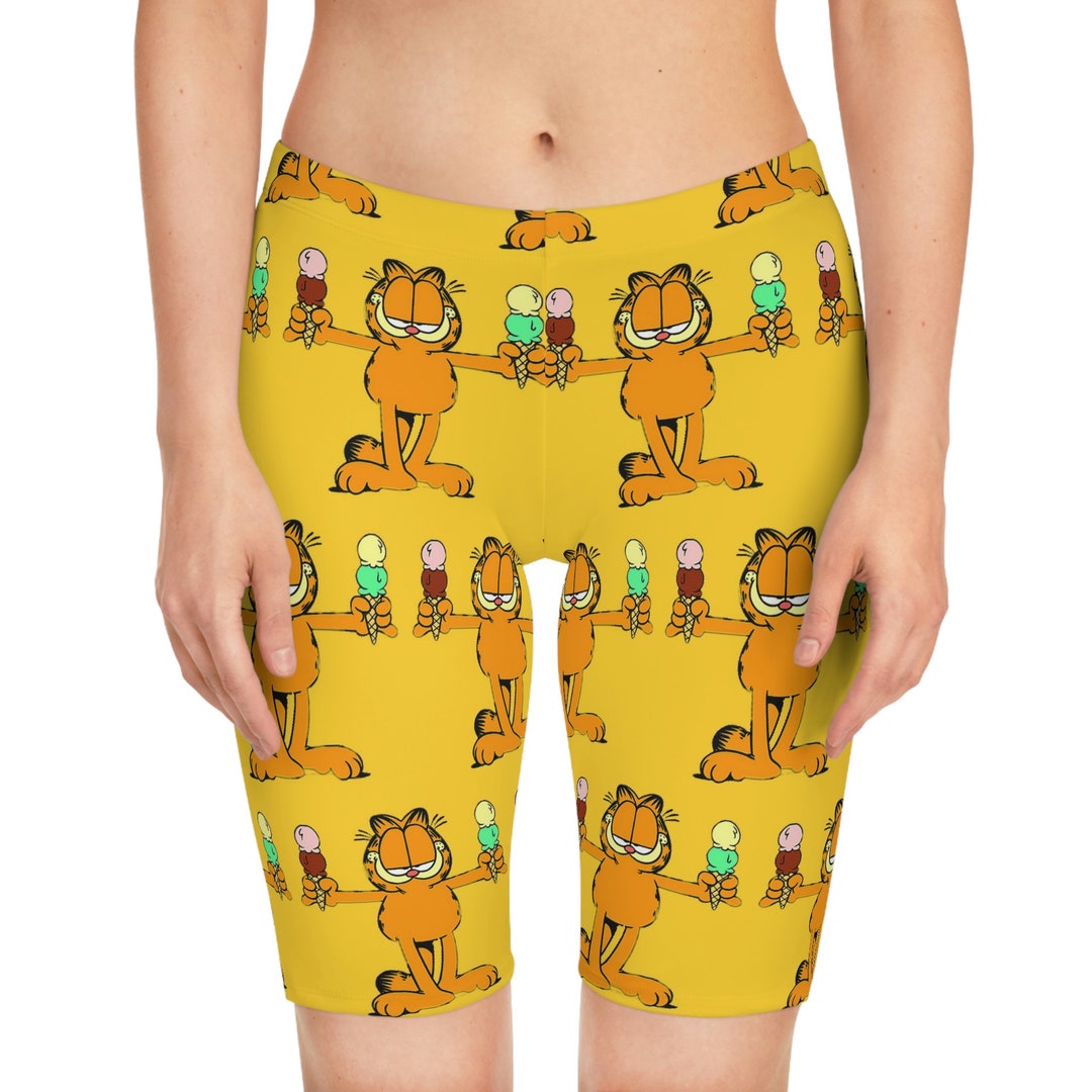 Garfield & Ice Cream Essential Summer Bike Shorts Summer Fun Shorts ...