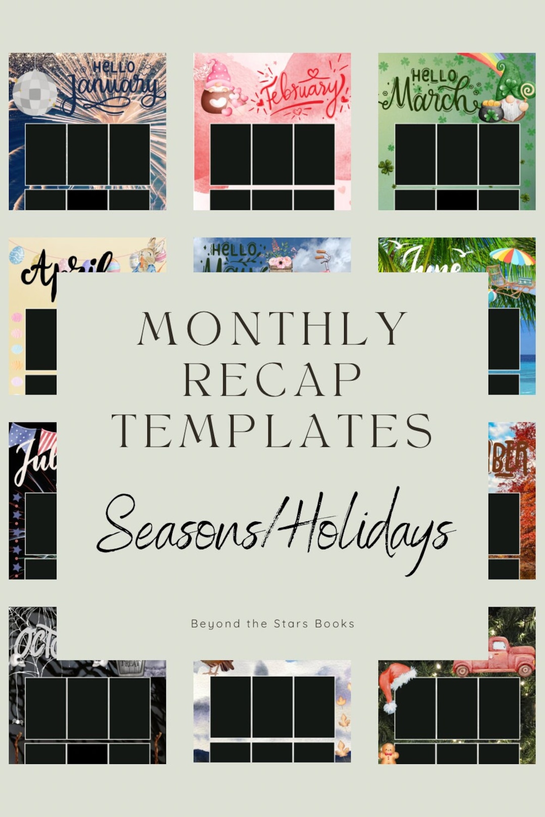 Seasonal/holiday Monthly Recap Template Bookstagram Monthly Recap Story ...