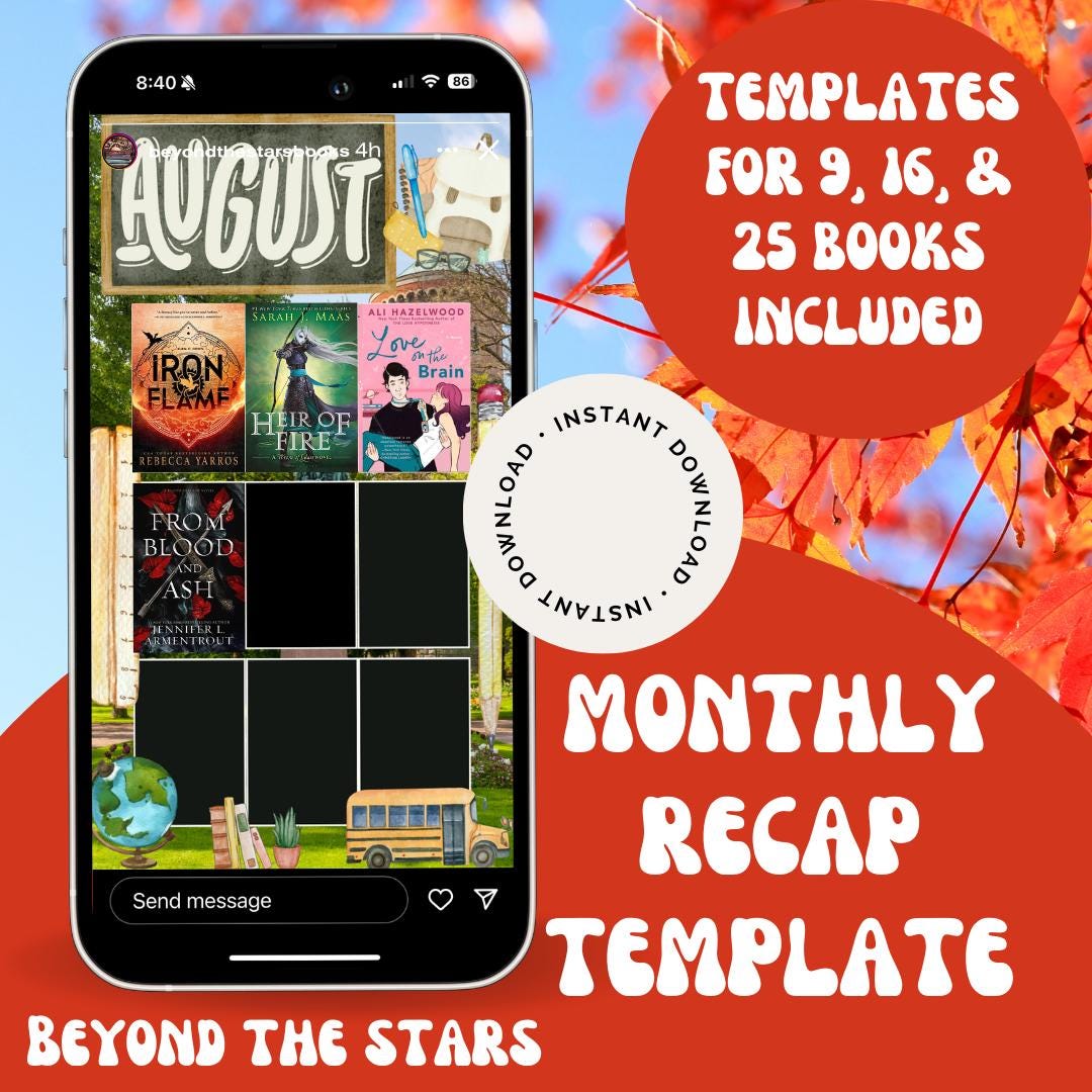 Seasonal/holiday Monthly Recap Template - Bookstagram Monthly Recap ...