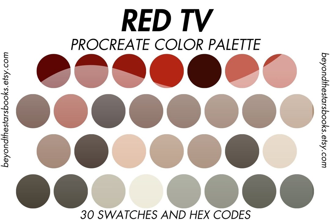 RED TV Color Palette Red TV Procreate Swatches Procreate Swatches Color ...
