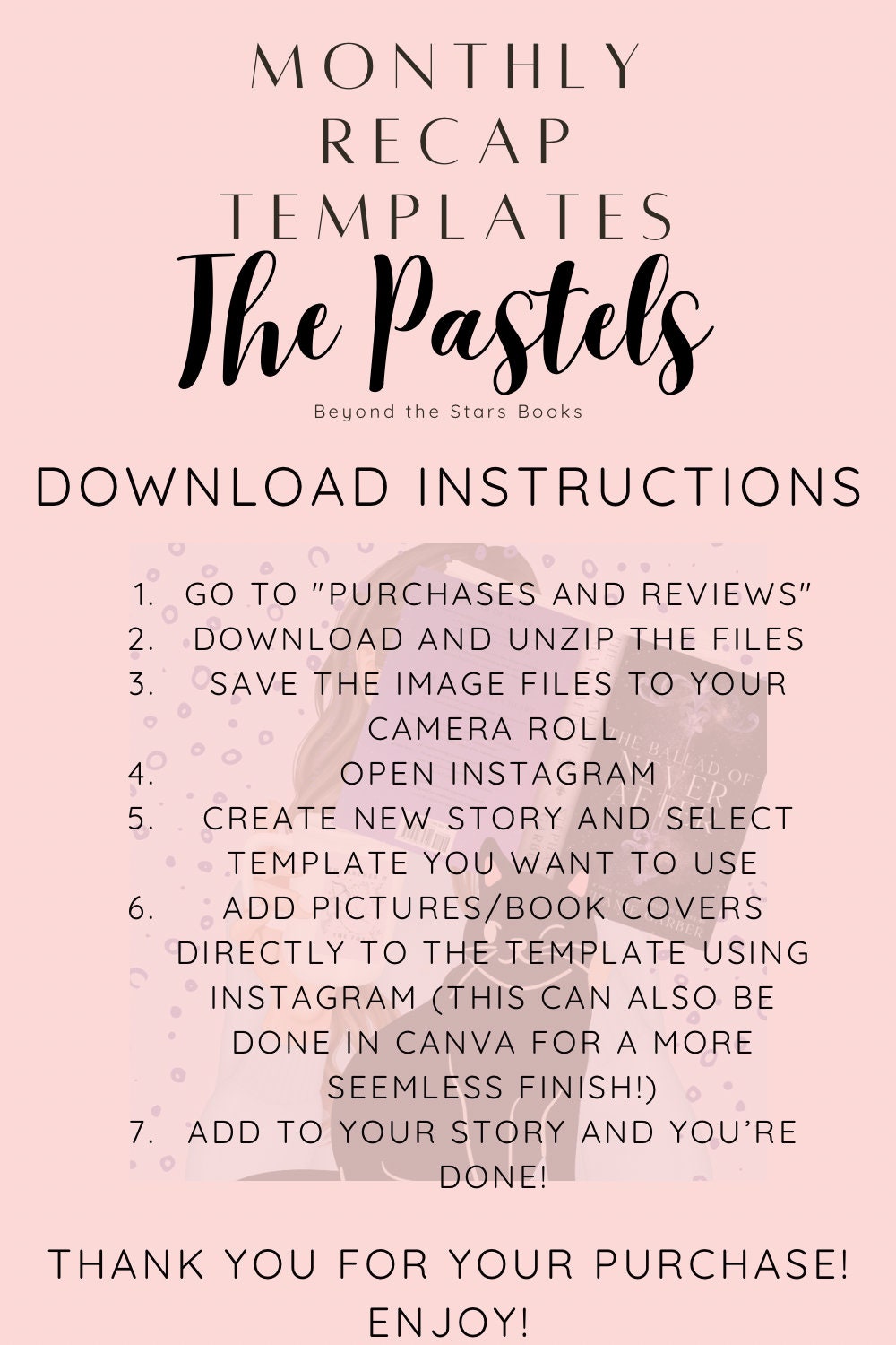 Pastel Pink Monthly Recap Template - Bookstagram Monthly Recap Story ...