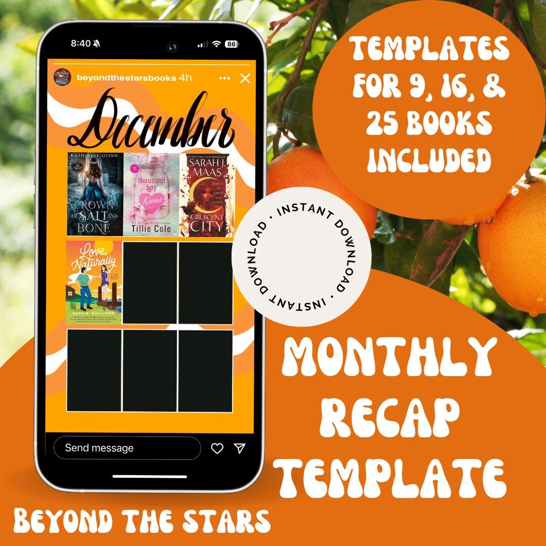 Dreamsicle Bookstagram Monthly Recap Story Template - Instagram Story ...